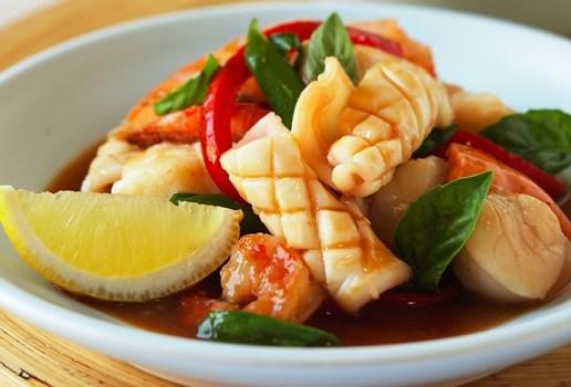 Seafood And Basil Stir Fry Au